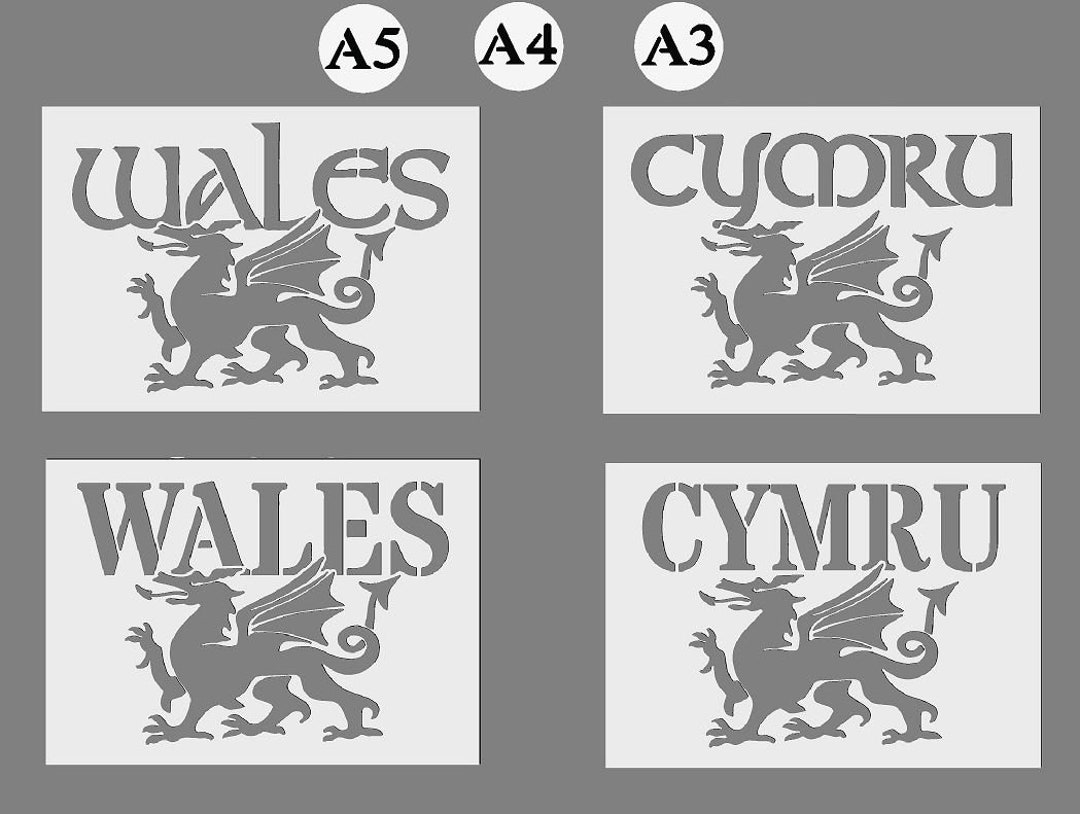Welsh Dragon Stencil: Cymru Emblem, Reusable Mylar, A3/A4/A5 Sizes - Etsy