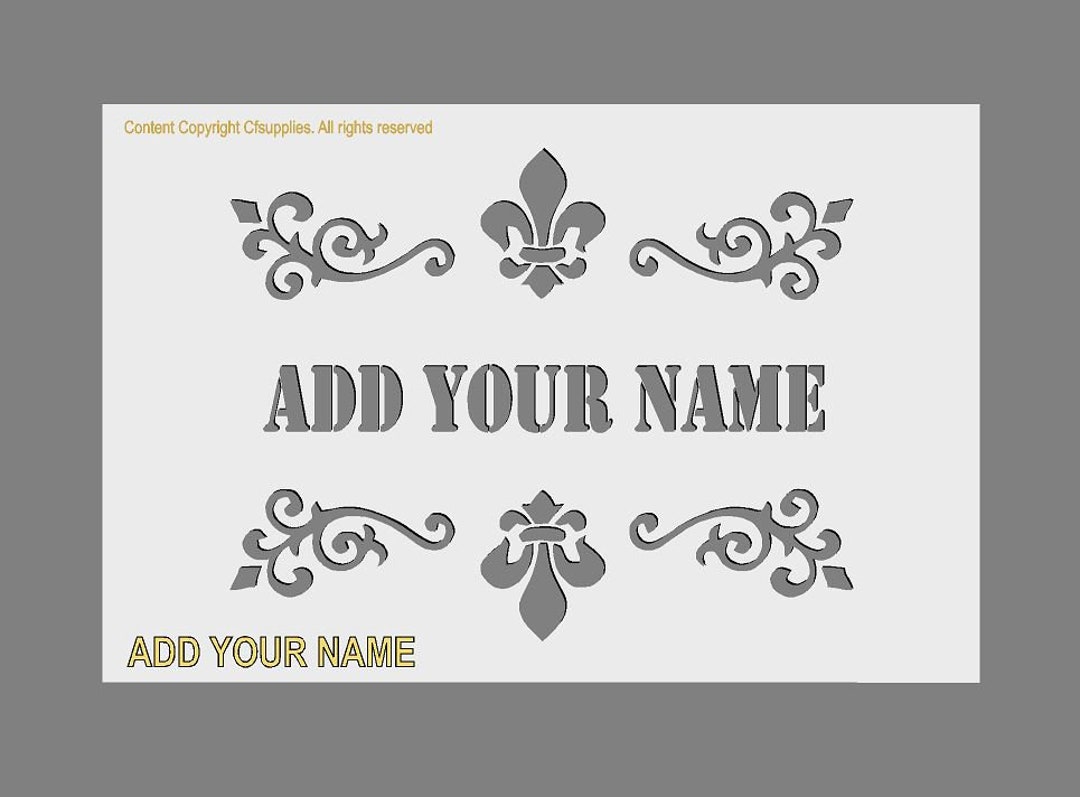 Personalised Custom Text Stencil, Custom Word Stencil, Name Stencil ...