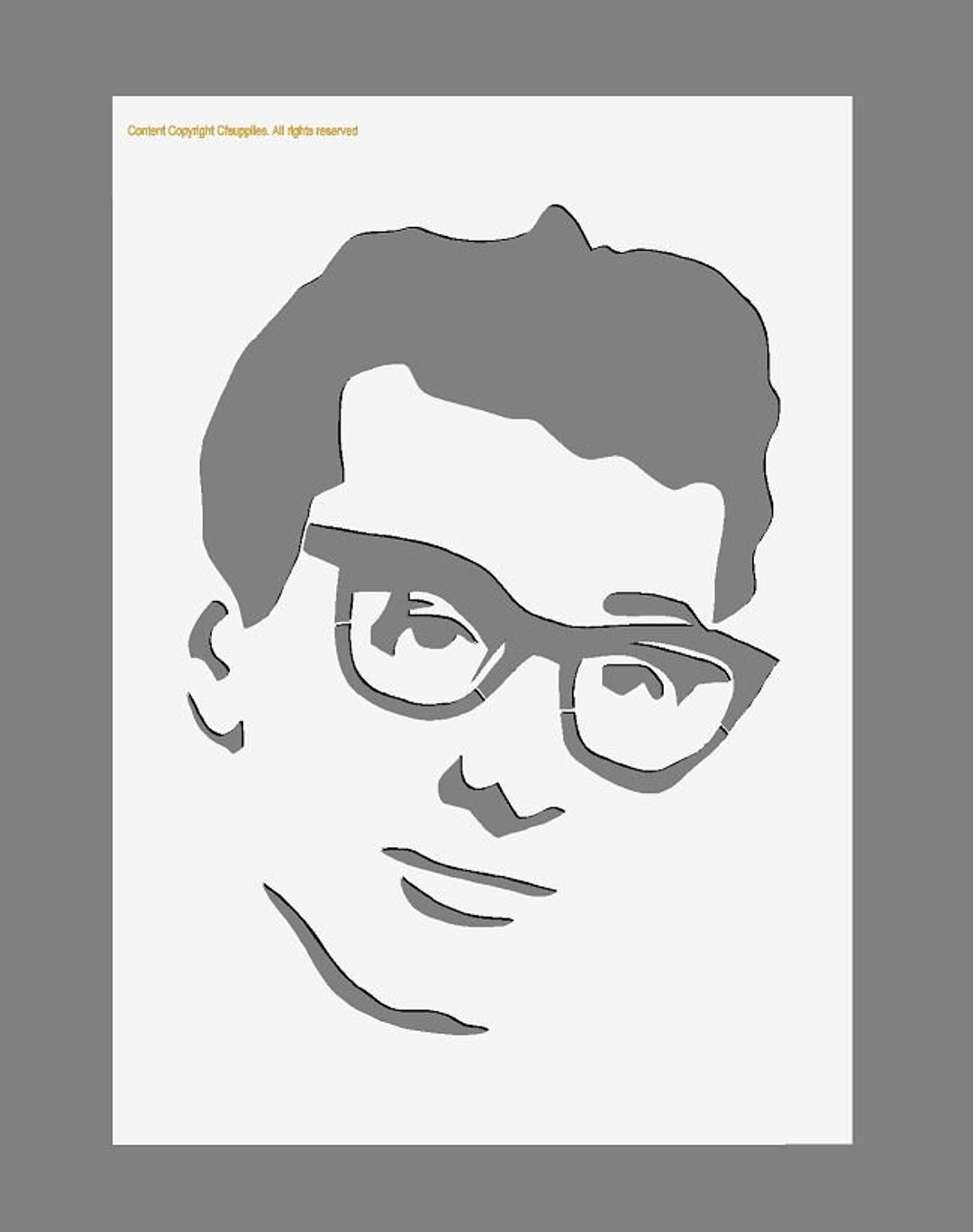 Buddy Holly Stencils in A3/A4/A5 Sheet Sizes Thicker 190 - Etsy