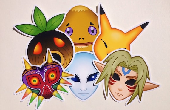 Happy Mask Collection 6 Piece Sticker Pack | Etsy