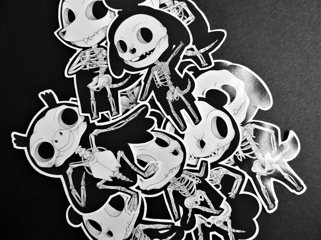 Skeleton Crossing Sticker Pack - Etsy