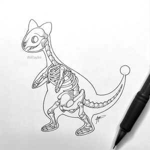 Art Commission - Custom Pokemon Skeleton Illustration - Etsy