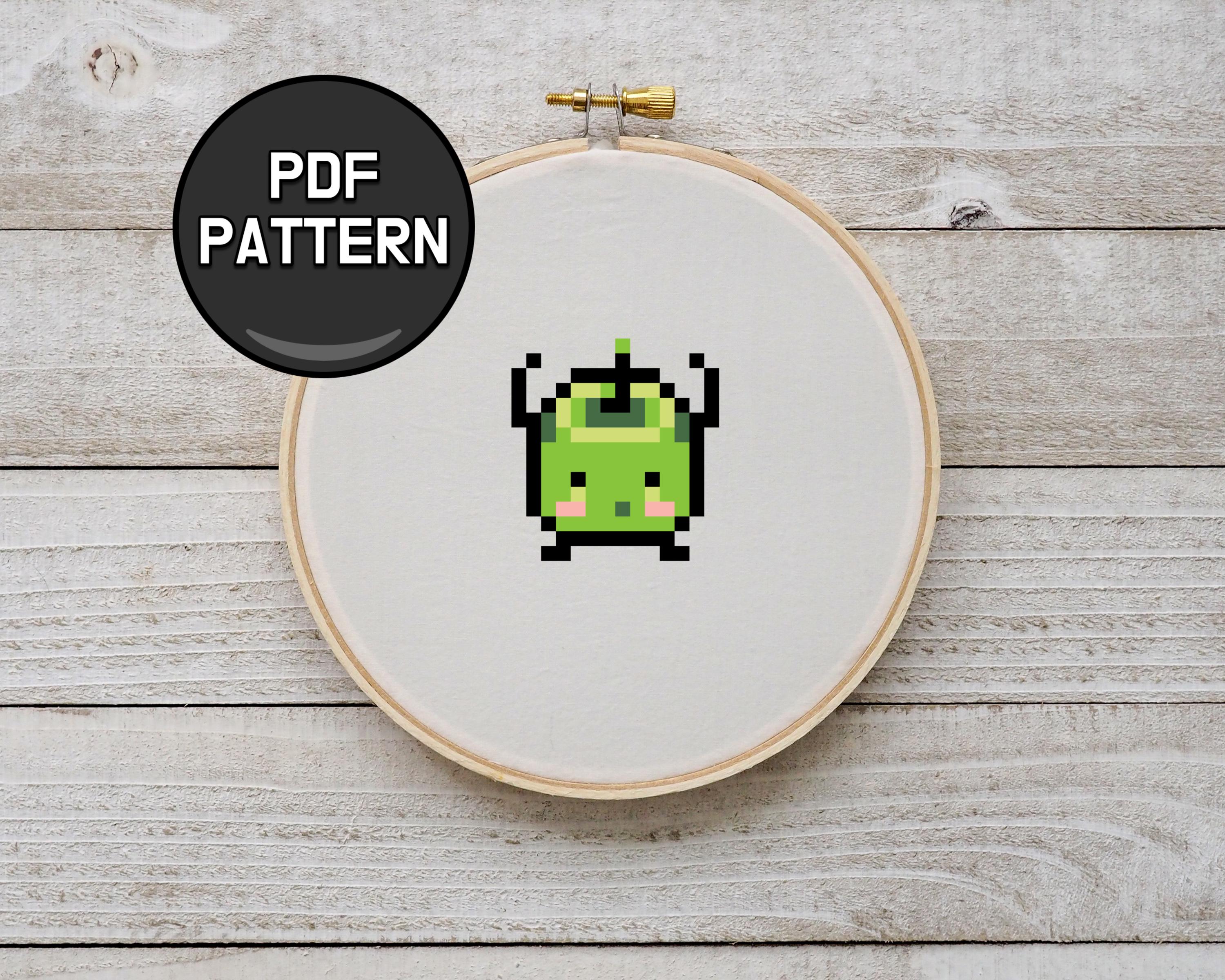 Stardew Valley Green Junimo Sprite Cross Stitch Pattern (2 Poses ...