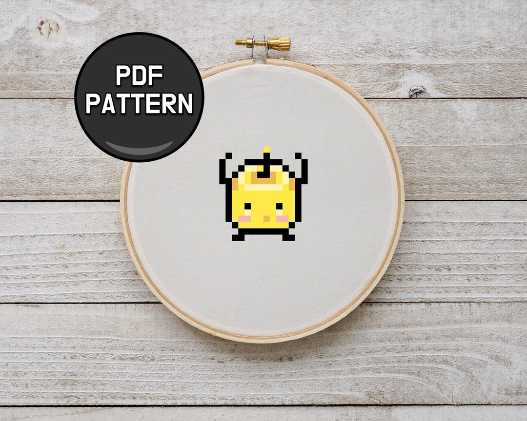 Stardew Valley Yellow Junimo Sprite Cross Stitch Pattern (2 Poses) - Etsy