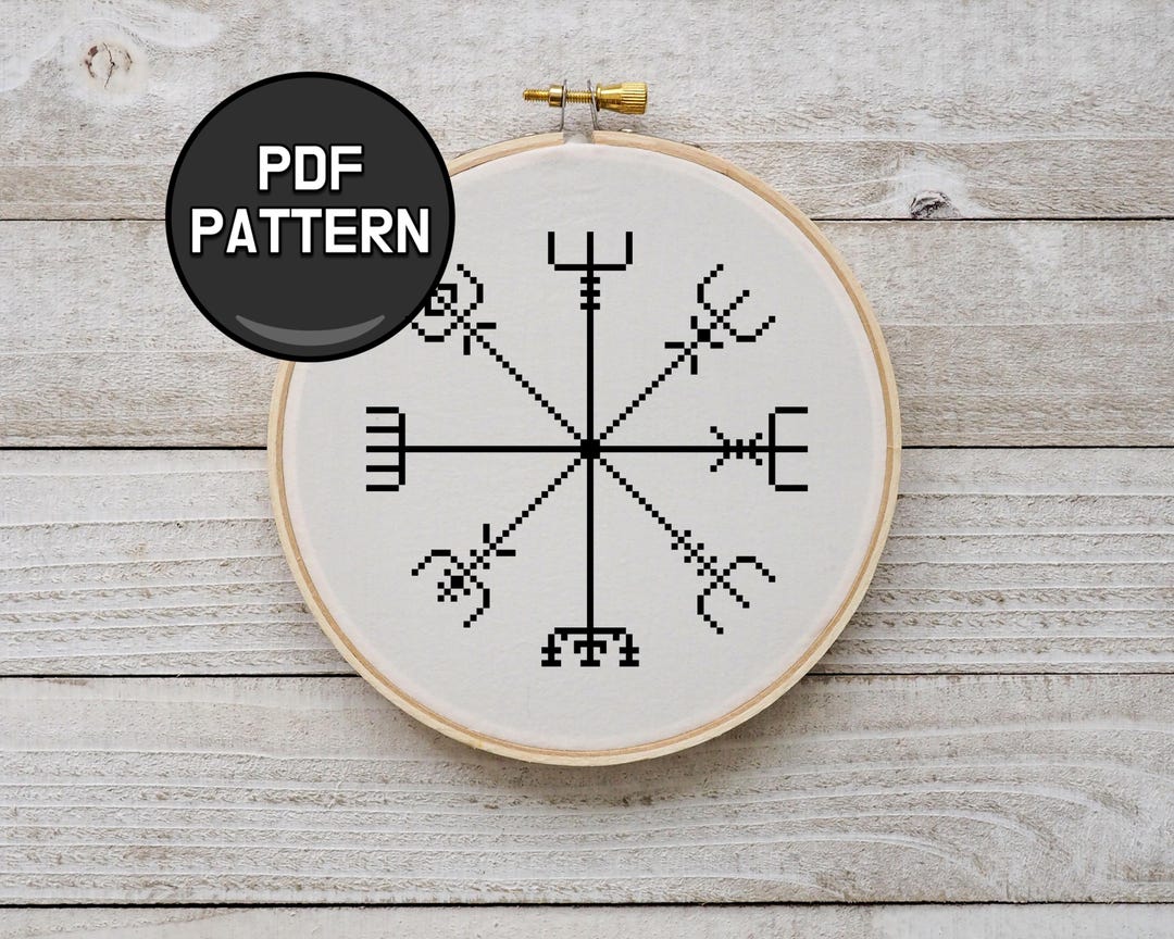 Viking Compass Vegvisir Cross Stitch Pattern - Etsy