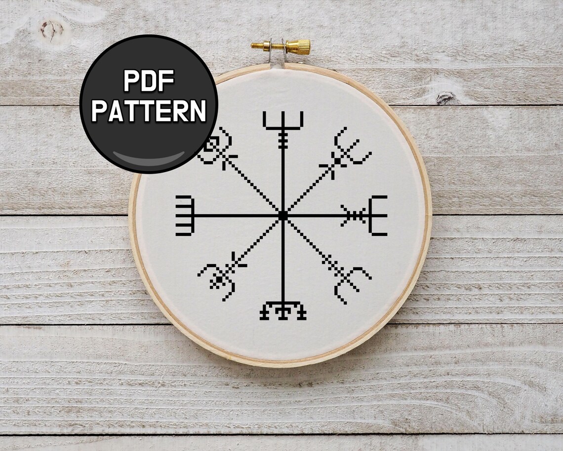 Viking Compass Vegvisir Cross Stitch Pattern - Etsy