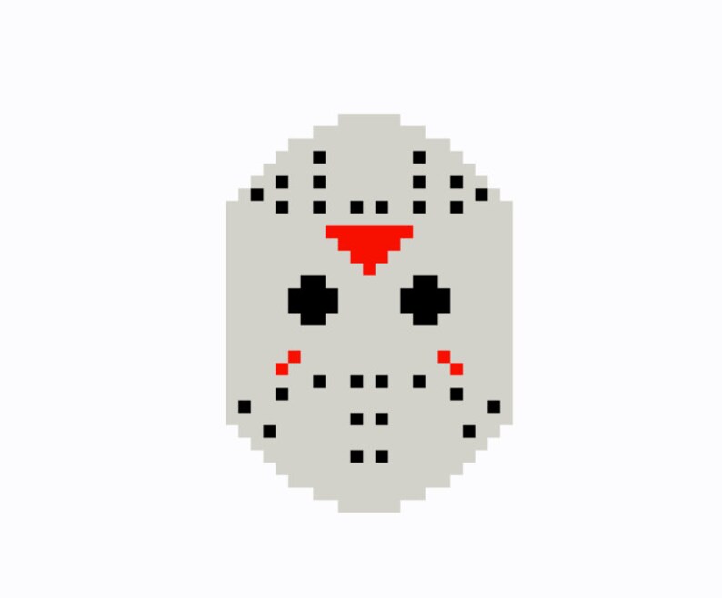Friday the 13th Jason Voorhees Mask Cross Stitch Pattern - Etsy