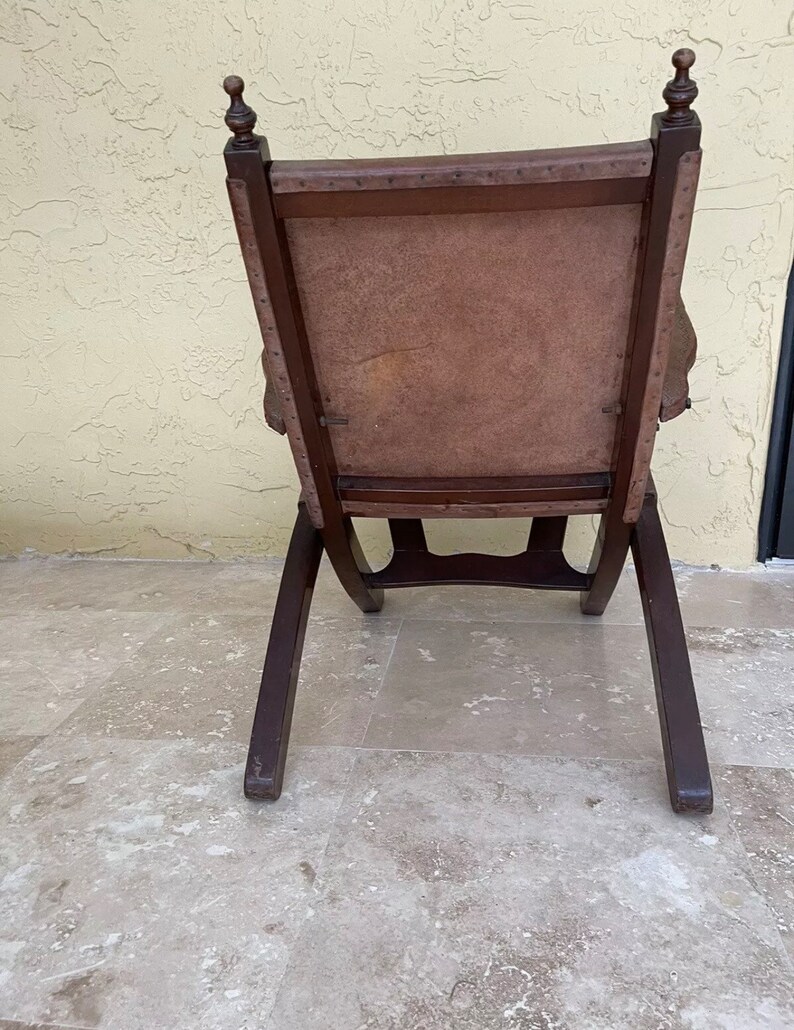Vintage Chair Peruvian Chair Leather Hand Tooled Folding Aztec - Etsy