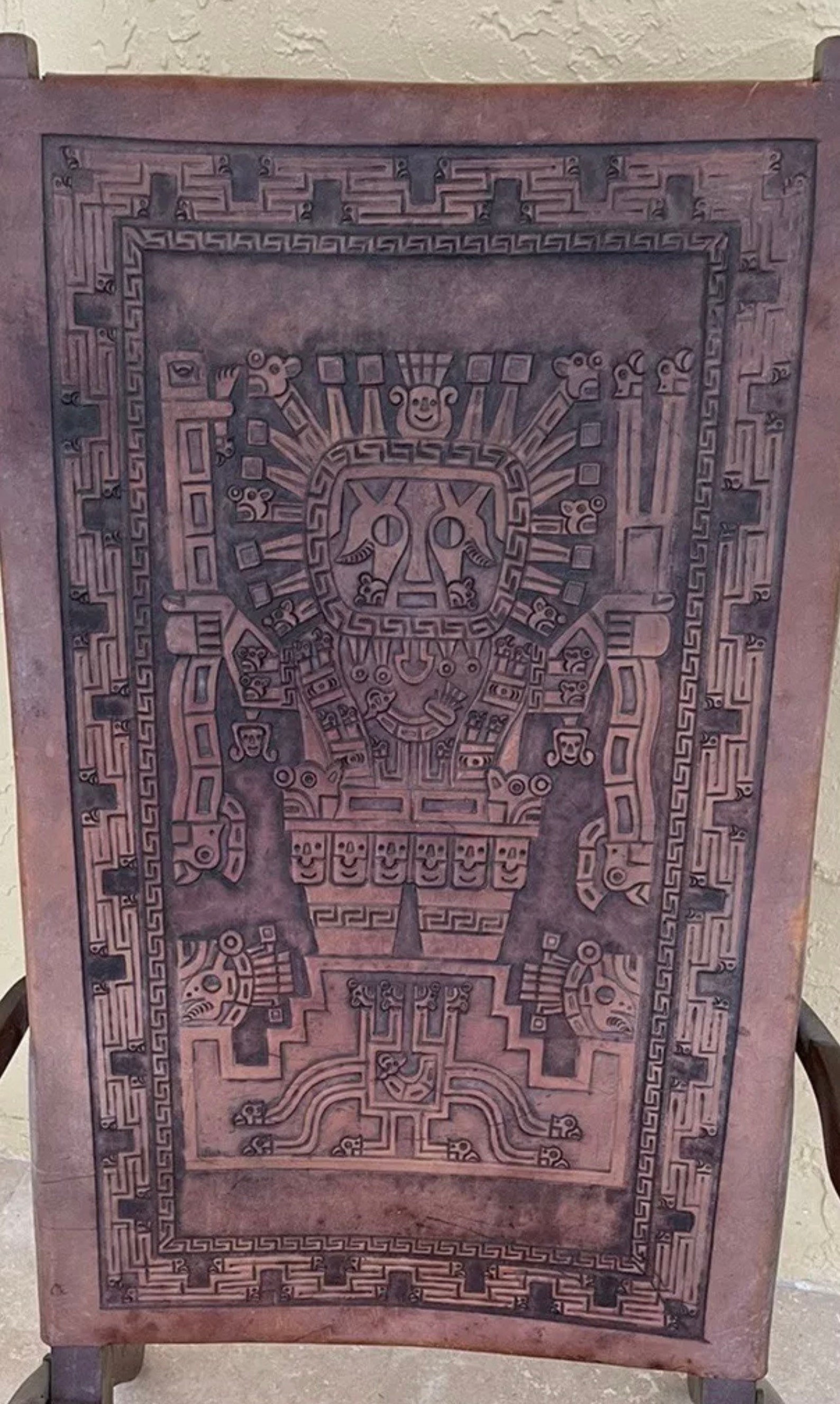 Vintage Chair Peruvian Chair Leather Hand Tooled Folding Aztec - Etsy