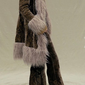 Penny Lane Coat Velvet Coat Floral Embroidered Faux Fur Boho Hippie ...