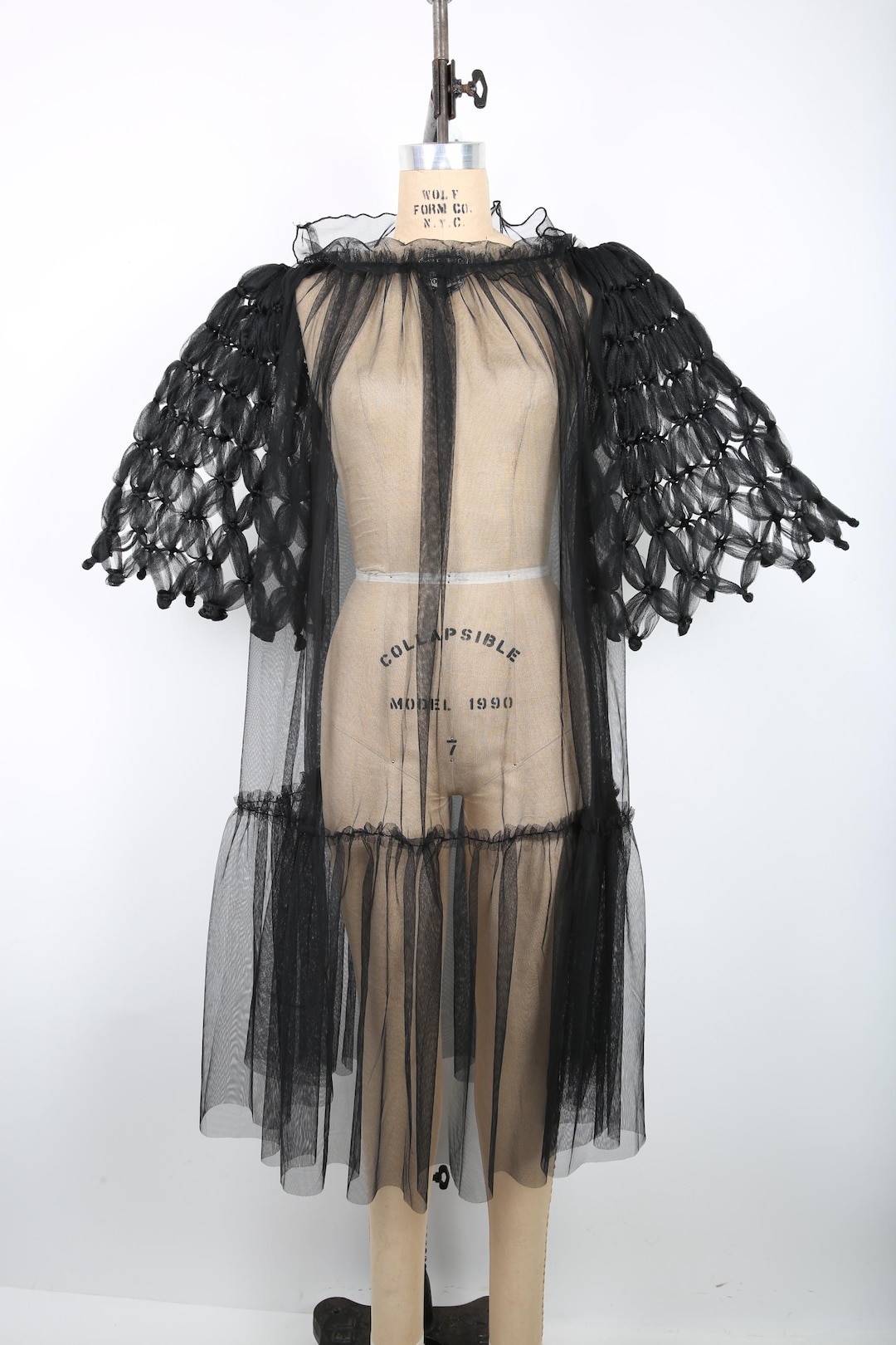 Vintage Black Sheer Mesh Midi Dress Lingerie - Festival, Coachella ...