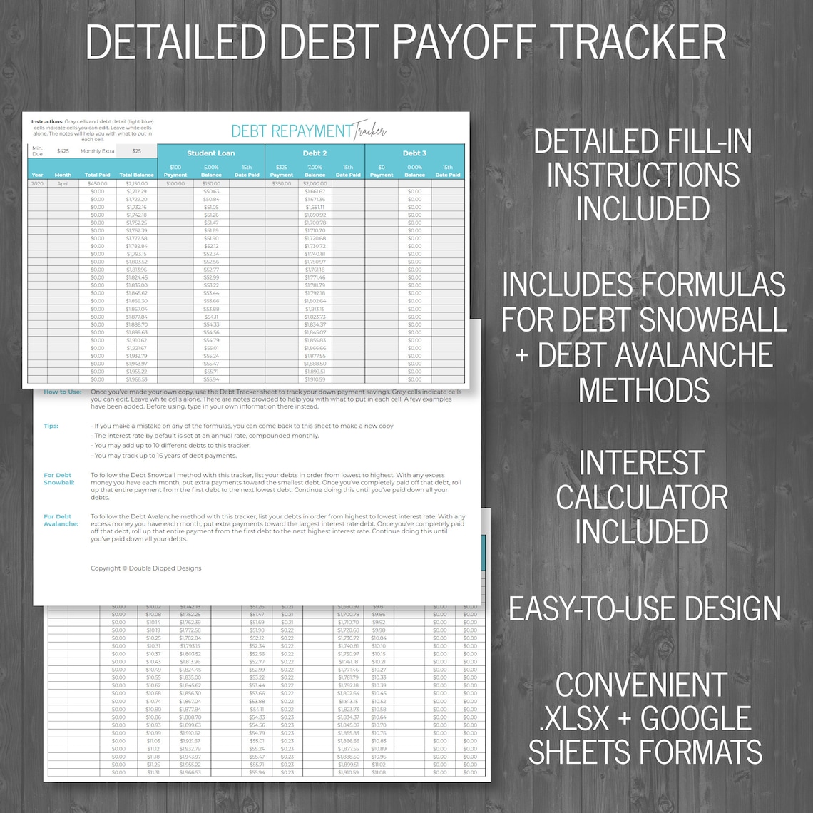 Personal Finance Spreadsheet Bundle Monthly Excel Budget, Net Worth ...
