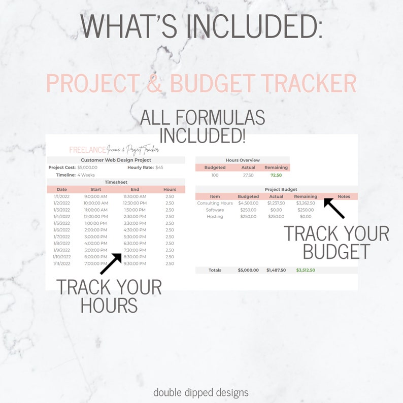 Freelance Income Spreadsheet Invoice Spreadsheet Tracker Project ...