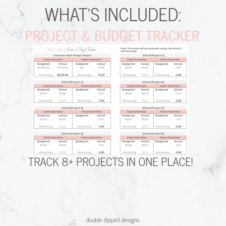 Freelance Income Spreadsheet Invoice Spreadsheet Tracker Project ...