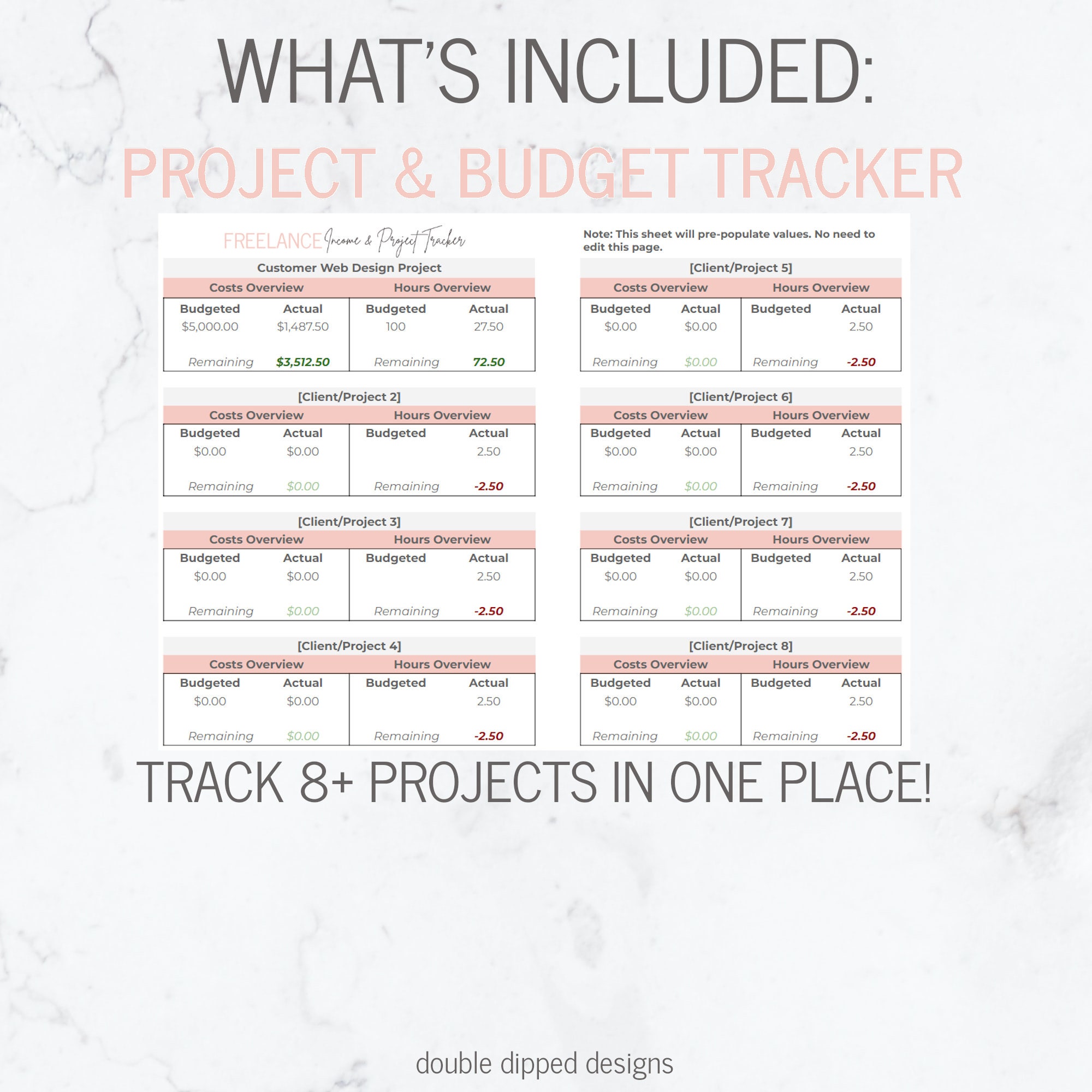 Freelance Income Spreadsheet Invoice Spreadsheet Tracker Project ...