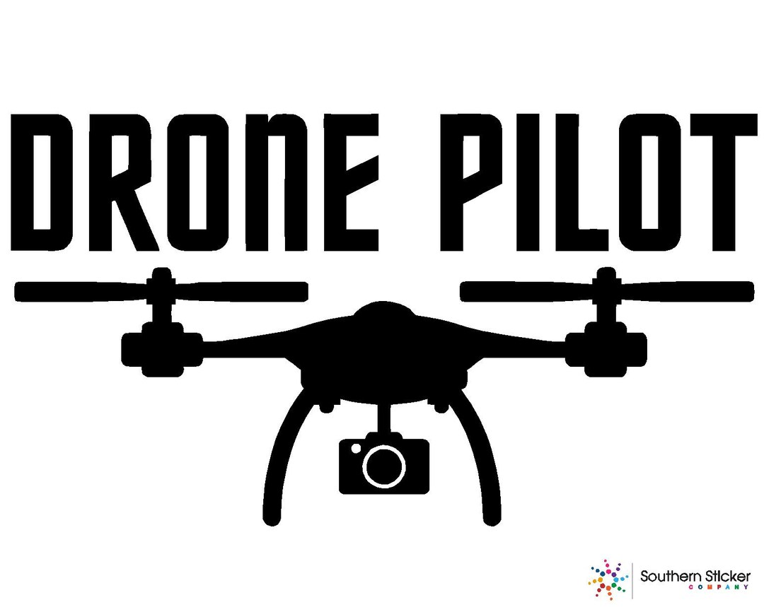 Drone Text Pilot Vinyl Sticker - Etsy