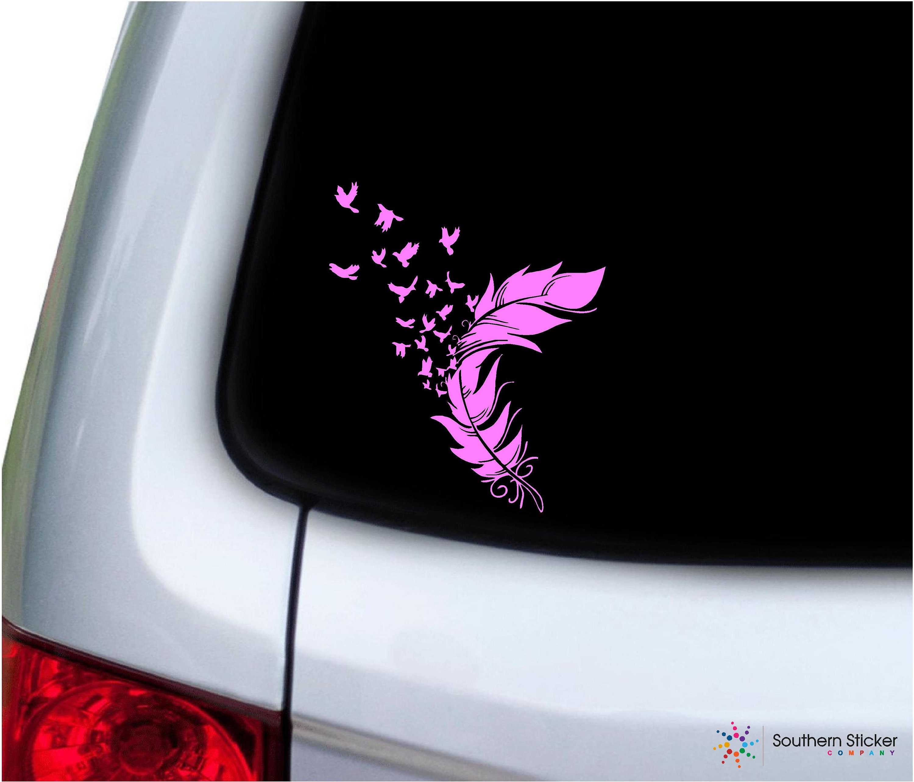Birds Flying From Feather Vinyl Sticker - Etsy