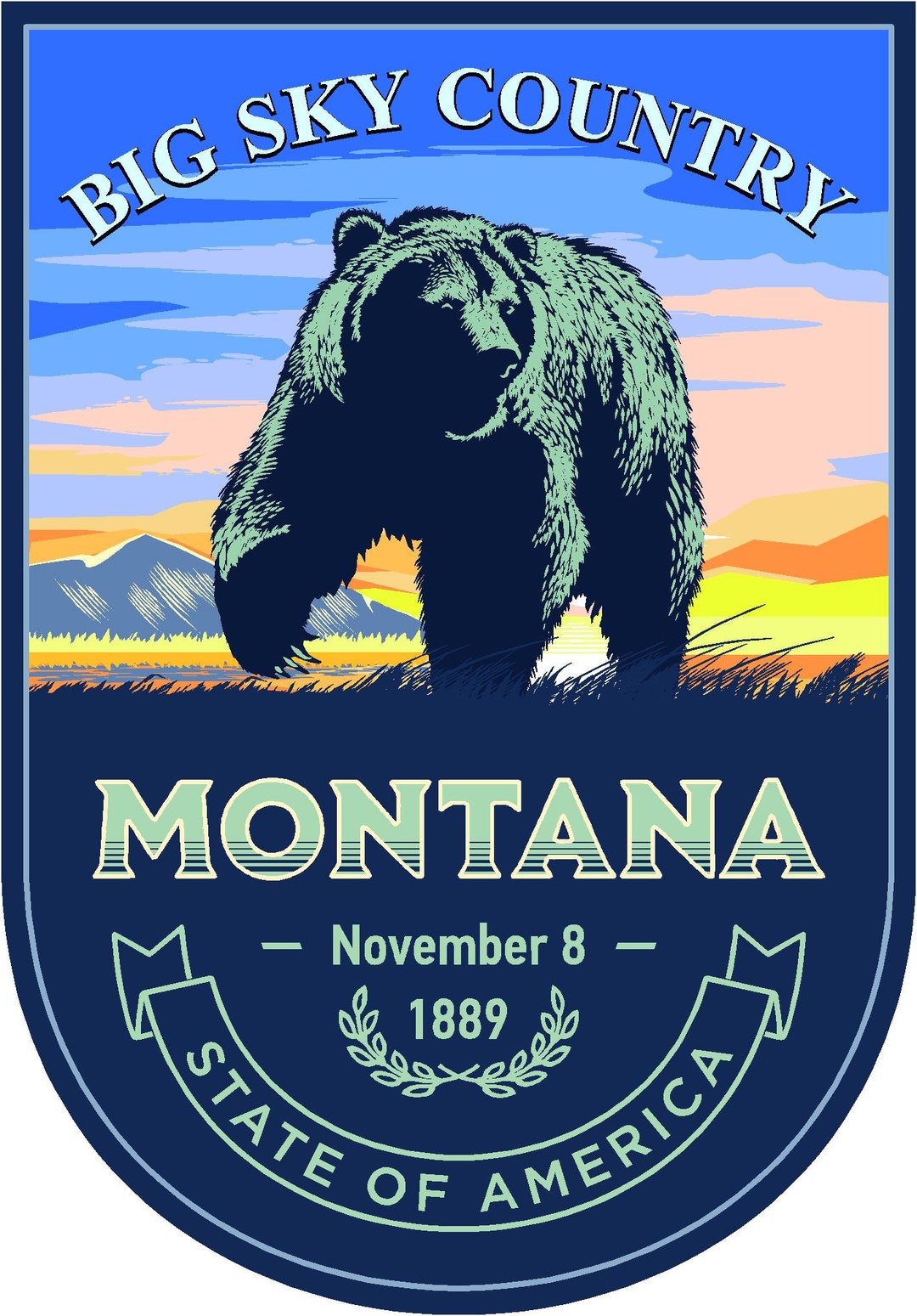State Animal Montana Day Sticker - Etsy