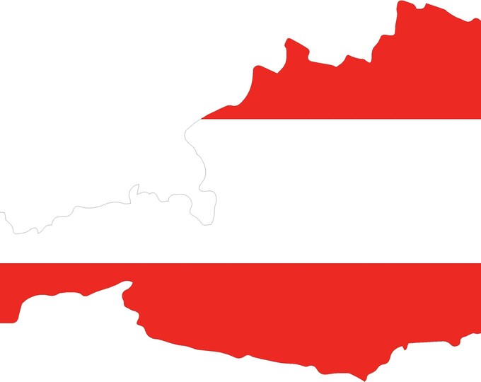 Map With Flag Austria Country Sticker - Etsy