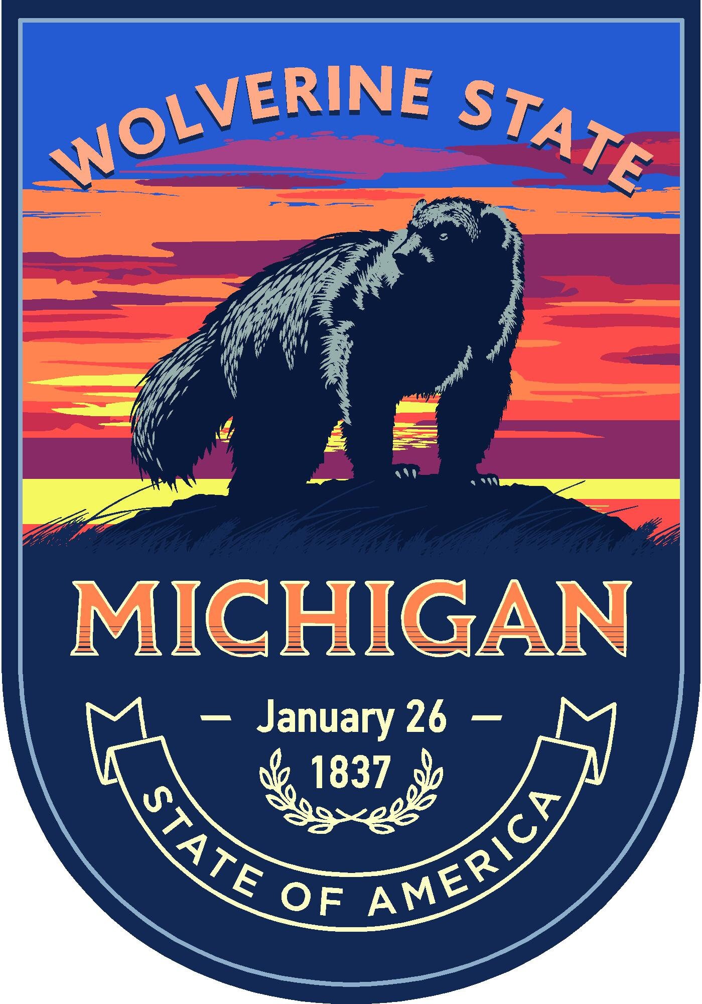 State Animal Michigan Night Sticker - Etsy