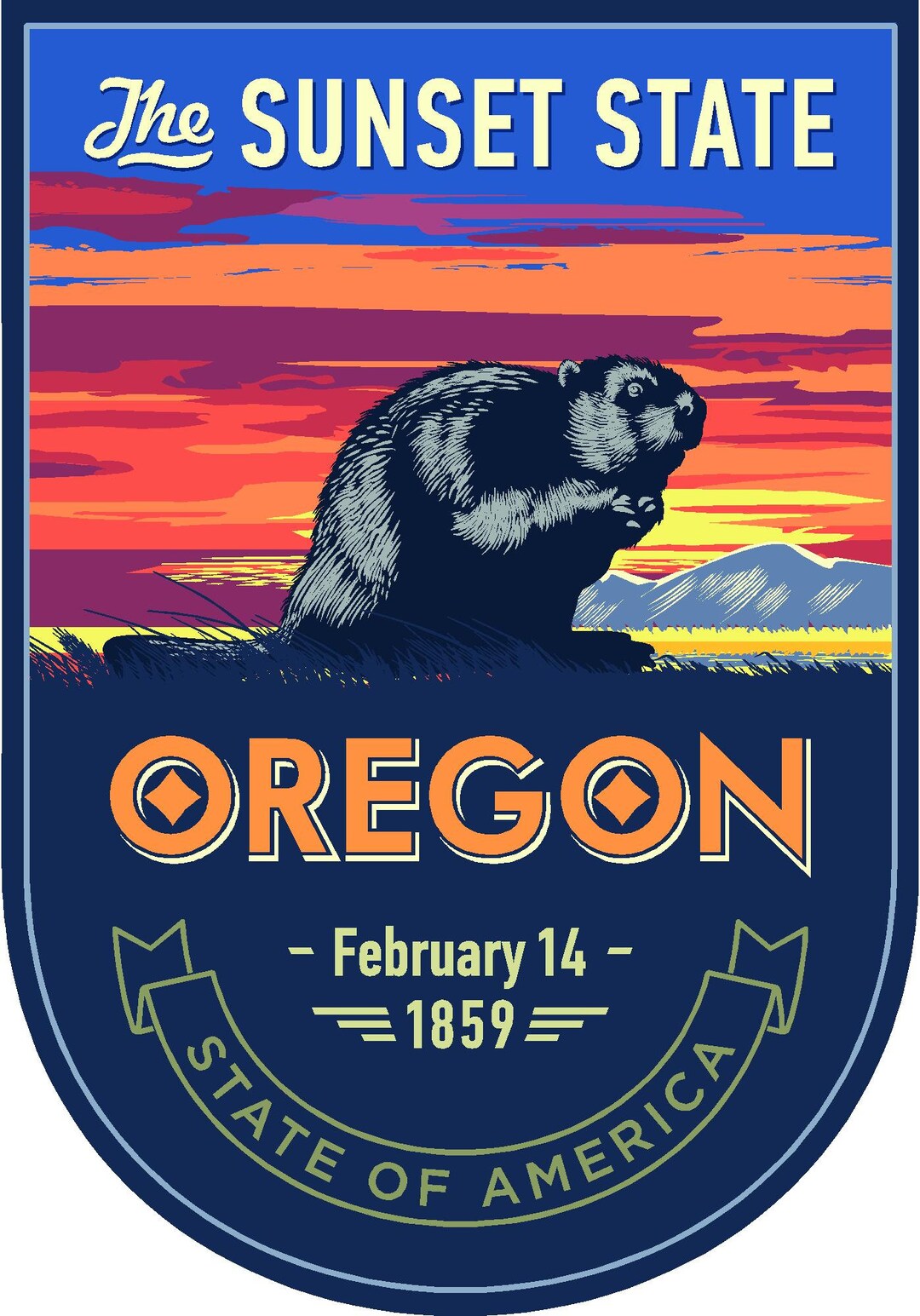 State Animal Oregon Night Sticker - Etsy
