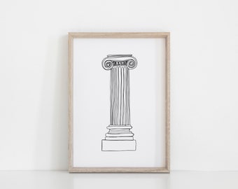 Ancient Greek Column Print Download, Printable Architecture Line ...