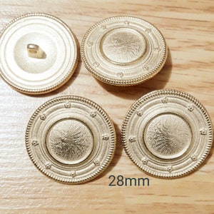 Golden Colour Metal Embossed Pattern Buttons-19/23/28 Mm GOLD ...