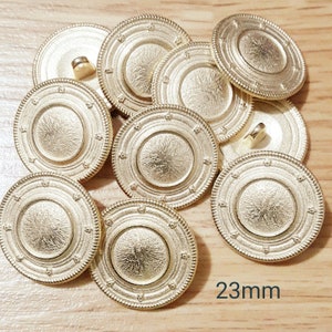 Golden Colour Metal Embossed Pattern Buttons-19/23/28 Mm GOLD ...