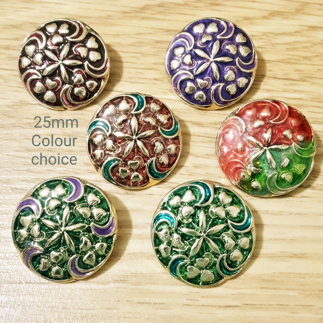 Vintage Gold Hearts Buttons-25 Mm 7 COLOURS CHOICE Gold With Glowing ...