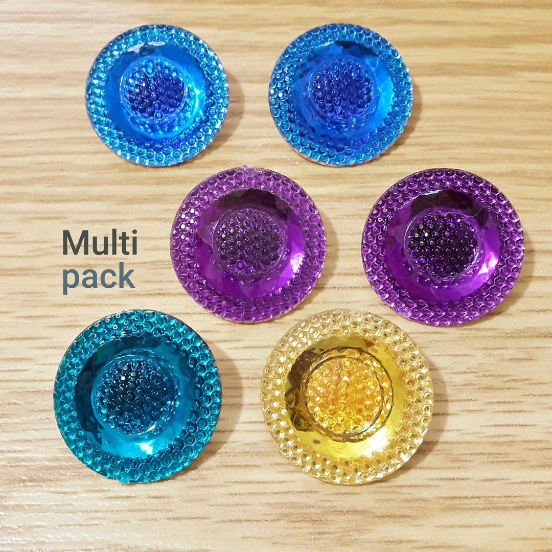 Vintage Hologram Look Buttons-colours CHOICE: Green, Turquoise, Clear ...