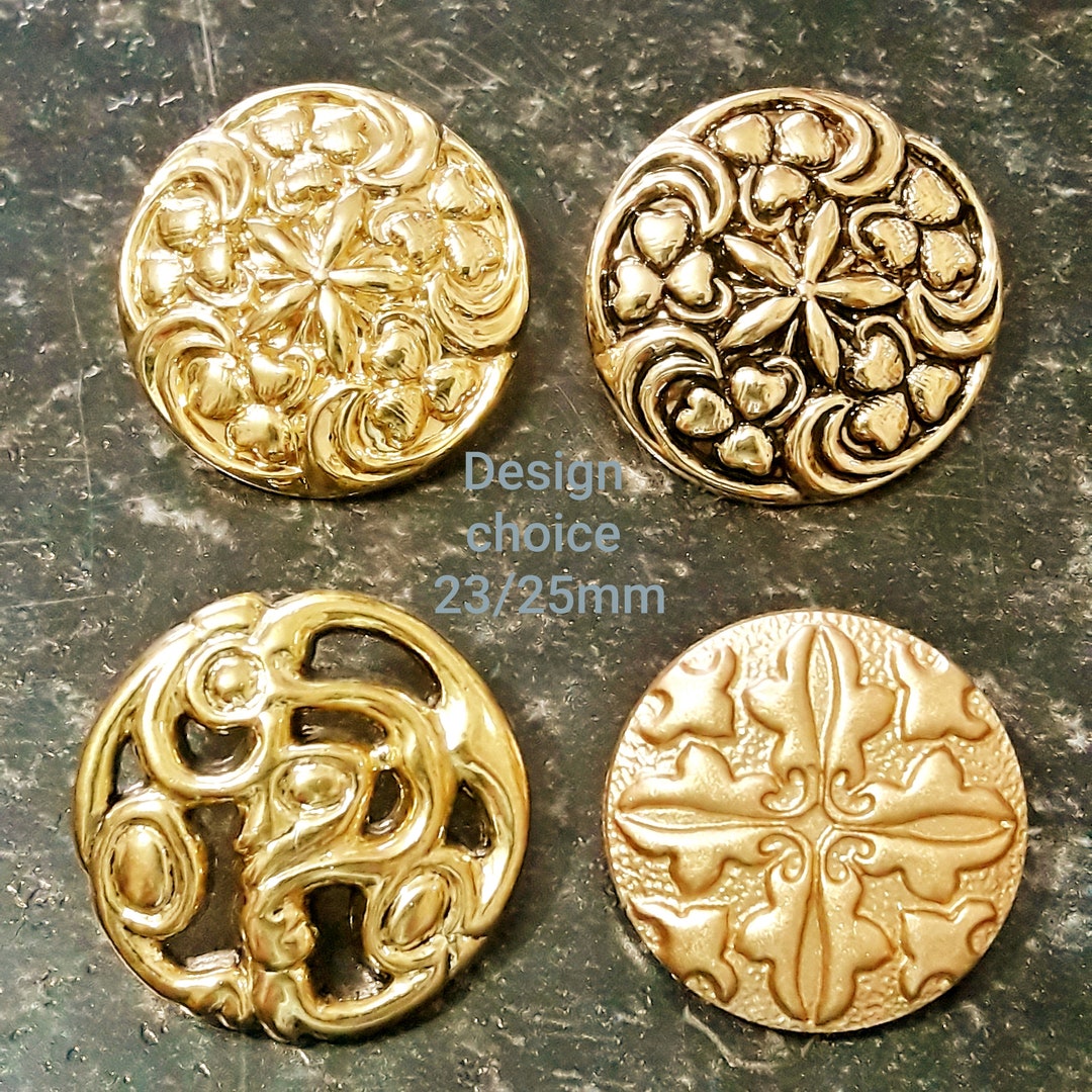 Vintage GOLD Color Buttons-23/25 Mm DESIGN CHOICE Abstract - Etsy UK
