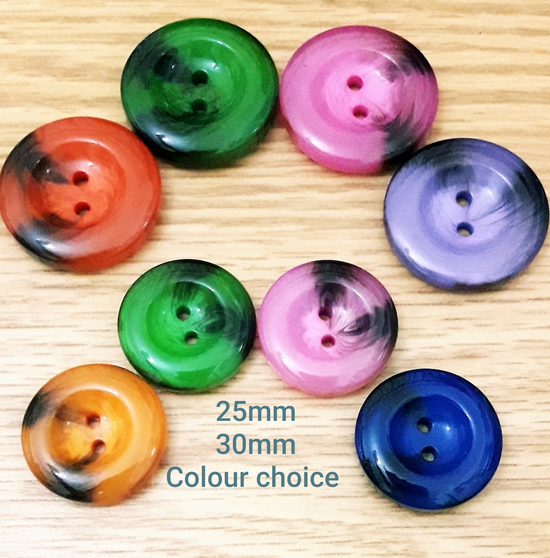 Chunky Large Variegated Colours Buttons-colour CHOICE 25 Mm/30 Mm Green ...
