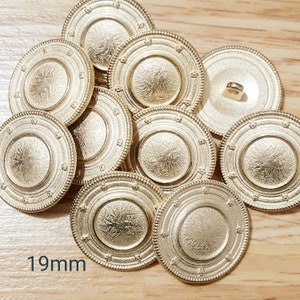 Golden Colour Metal Embossed Pattern Buttons-19/23/28 Mm GOLD ...