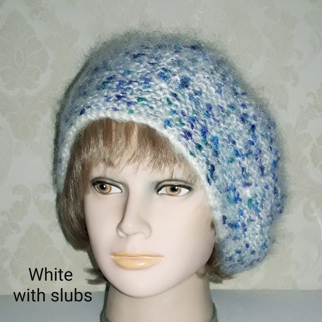 Hand Knitted Unique Mohair Berets-7 Original COLOURS CHOICE LARGE ...