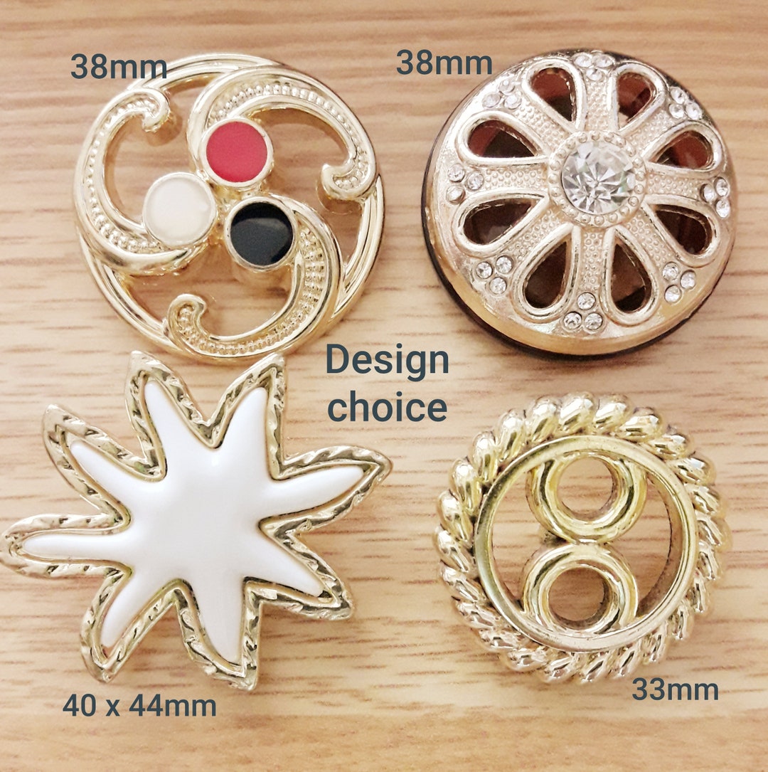 Pack of 3, 4 Vintage XL Gold Filigree Buttons-choice of Rhinestone ...