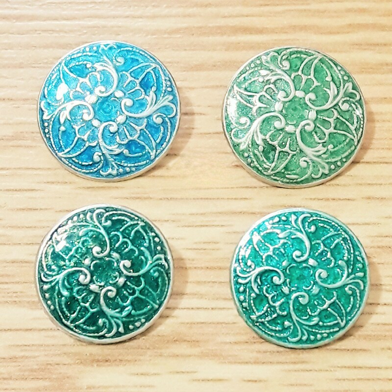Teal Buttons - Etsy