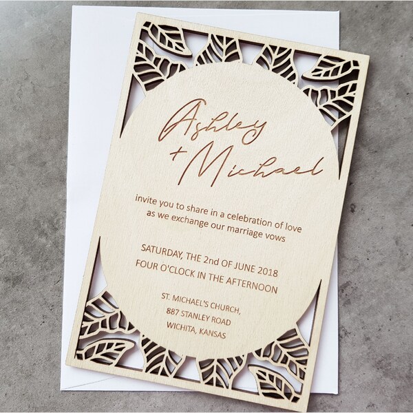 Wooden Invitations - Etsy