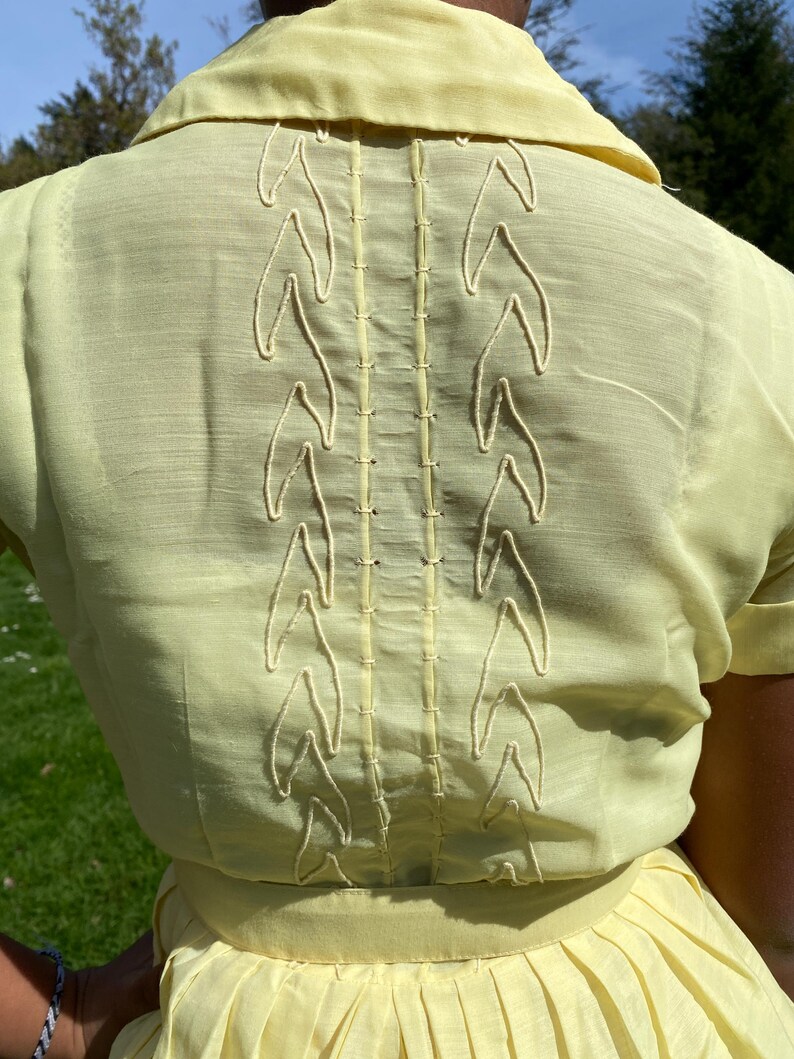 Vintage 1950s Buttercup Yellow Day Dress Size 4/6 Fit and Flare - Etsy
