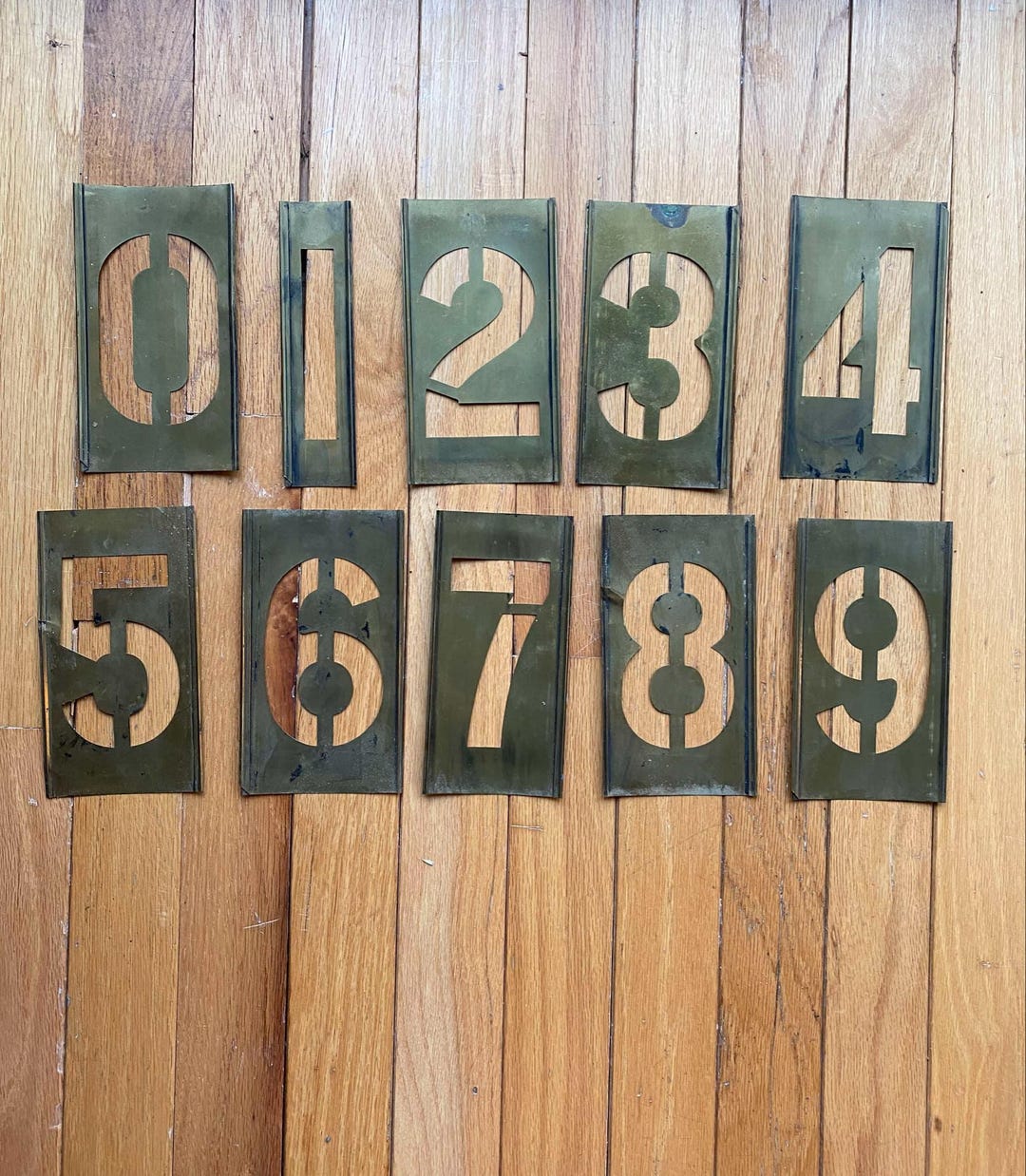 Vintage 6" Brass Stencil Number Set - Etsy