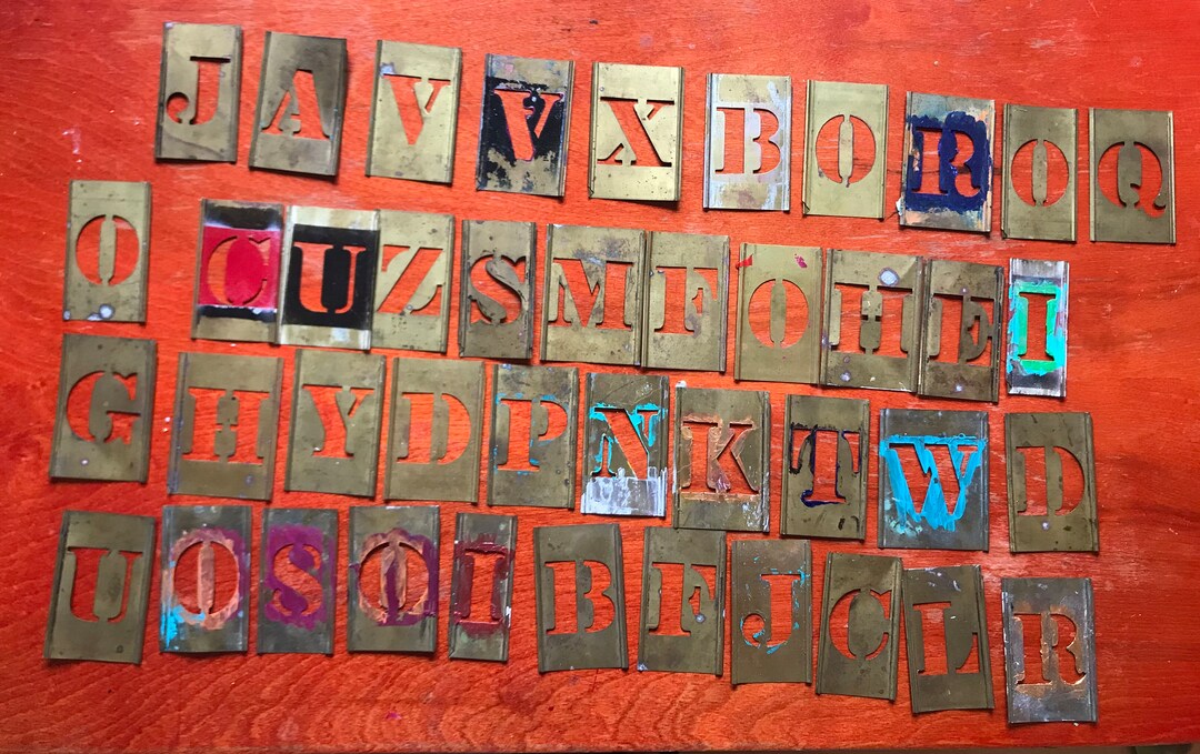 Vintage Brass Letter Stencils Rustic Decor Mixed Media Supply - Etsy