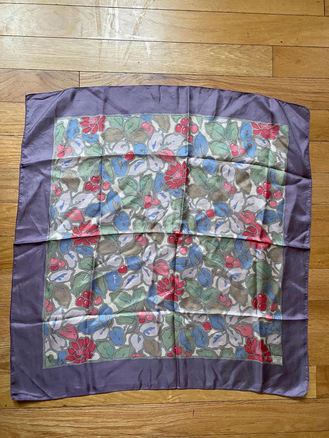Vintage Liberty of London Silk Scarf 23”x23” Botanicals Watercolour - Etsy