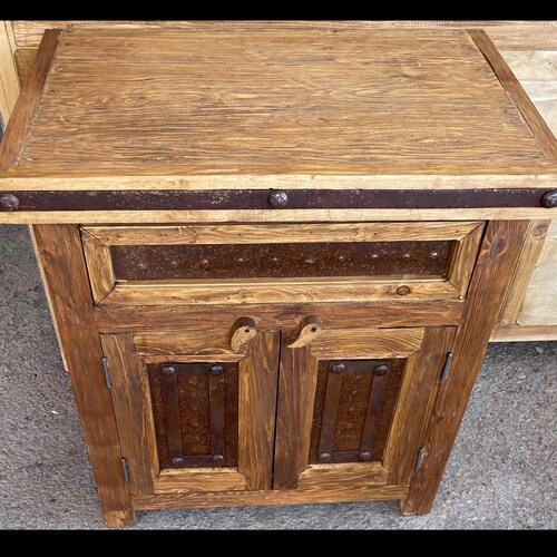 Rustic Wire Brush Metal Panels Bathroom Vanity - Etsy