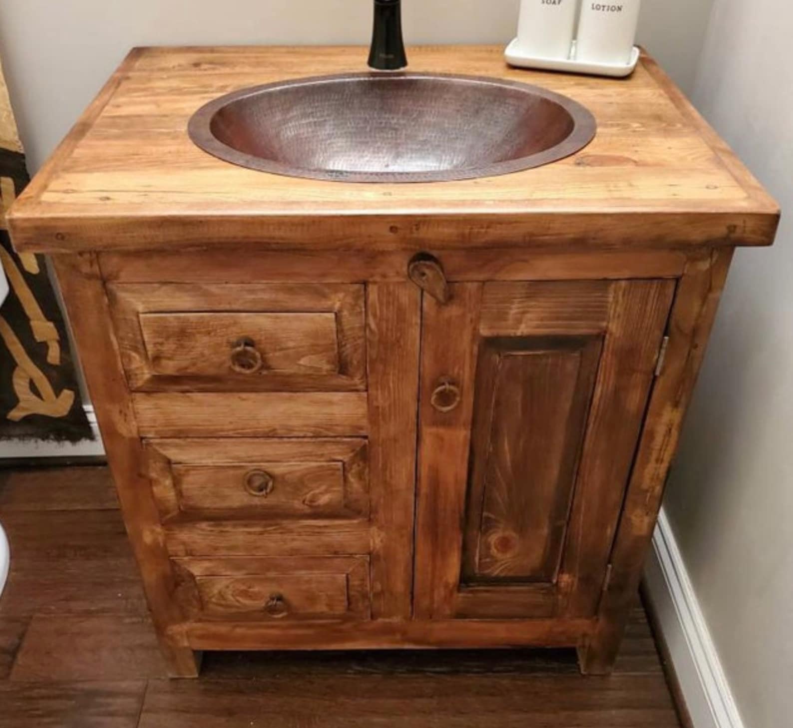 Reclaimed Wood Bathroom Vanity - Etsy