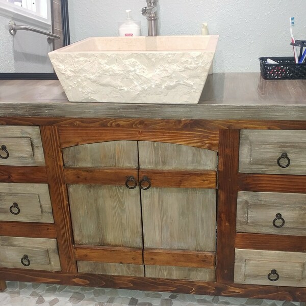 Log Cabin Bathroom Vanity - Etsy