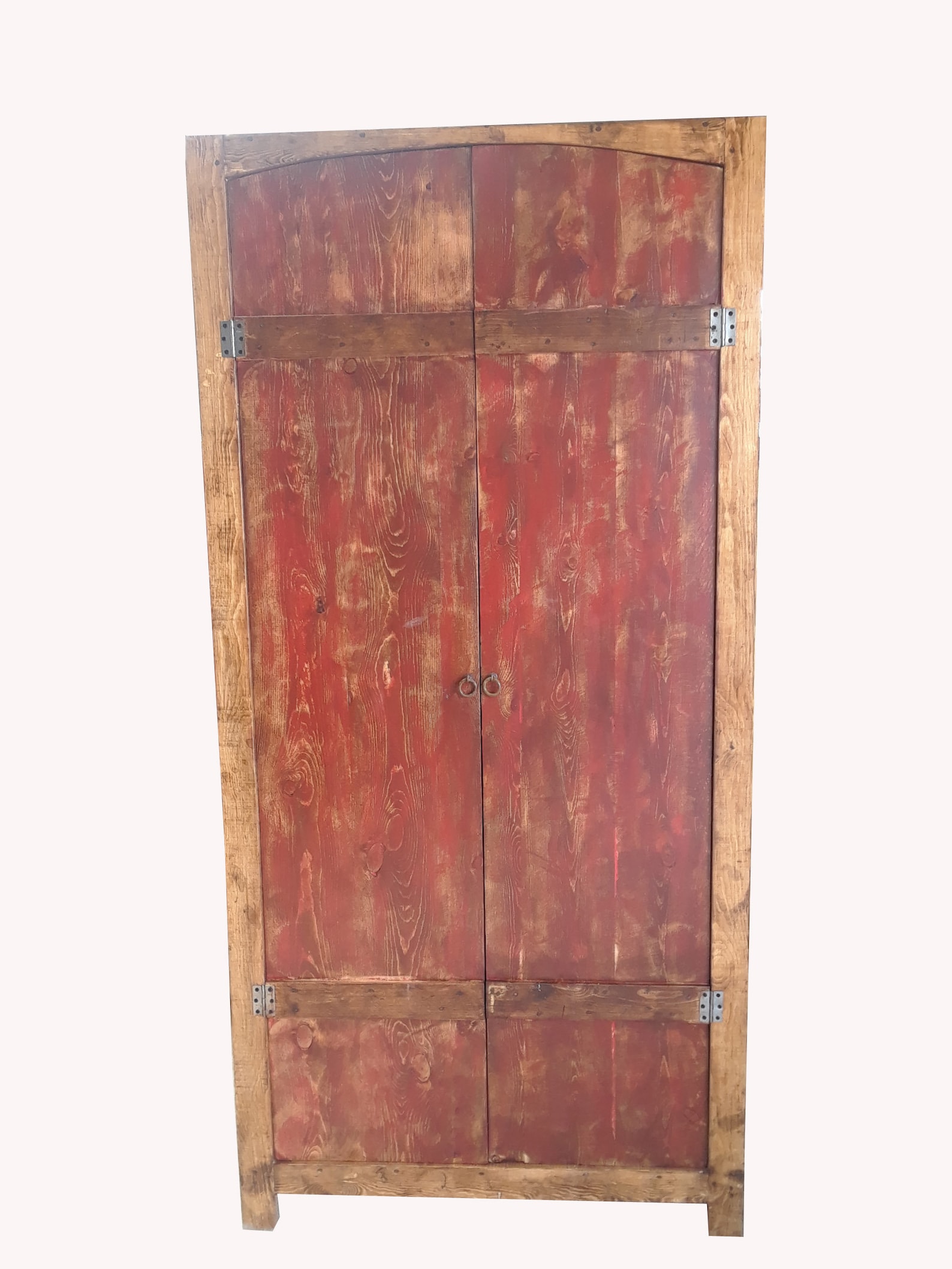 Red Wash Rustic Reclaimed Wood Vanity With Storage Two Copper | Etsy