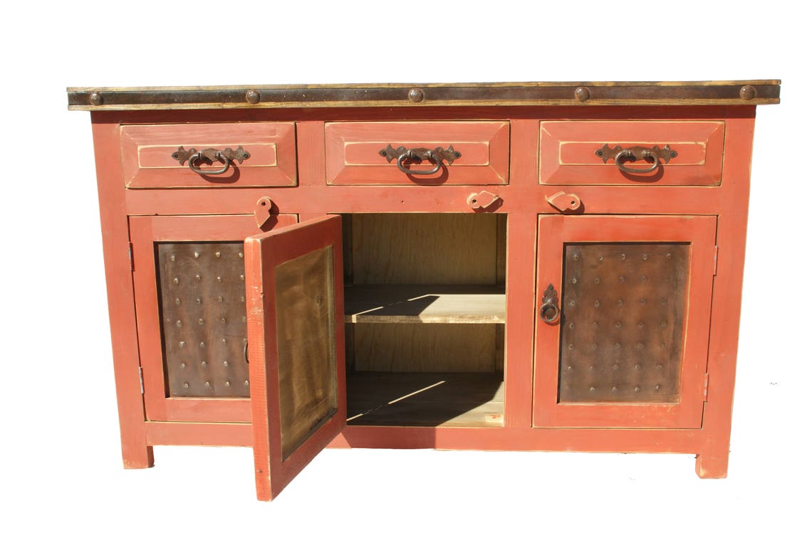 Rustic Red Bathroom Vanity Metallo Trinitas | Etsy