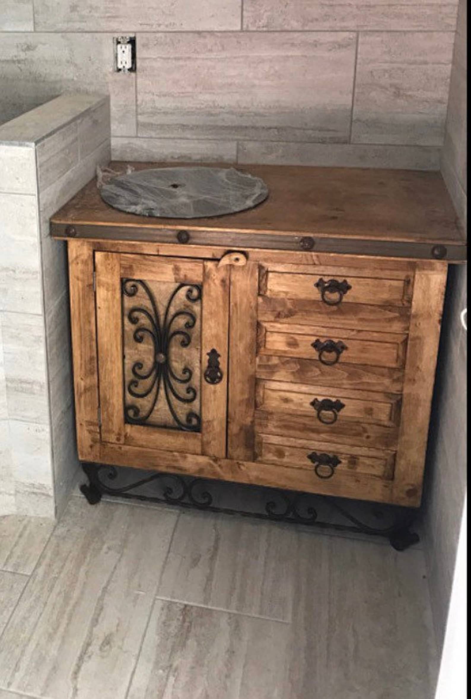 Rustic Bathroom Vanity - Etsy