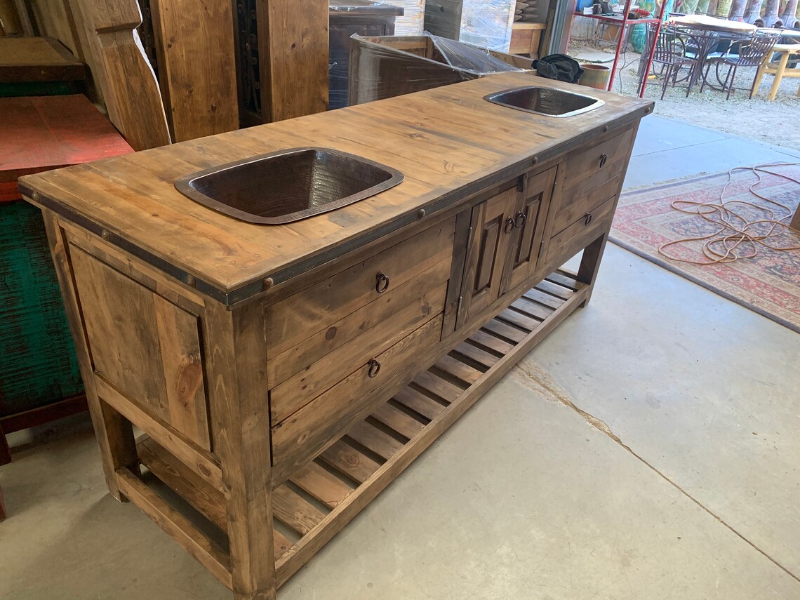 Ladder Bottom Rustic Bathroom Vanity | Etsy