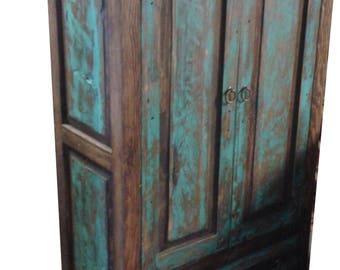 Rustic Turquoise Armoire - Etsy