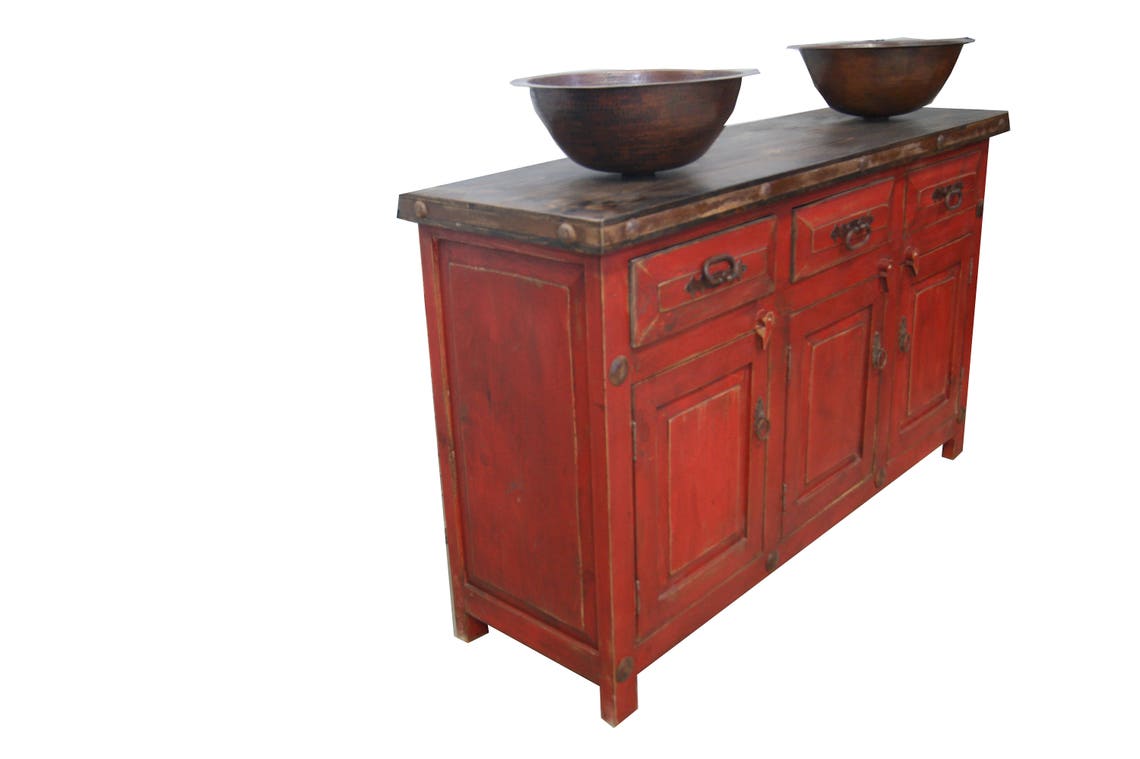 Rustic Red Bathroom Vanity - Etsy
